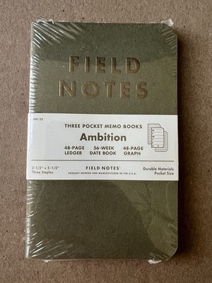 Field Notes Ambition 2014 Sealed New FNC-23 Set of 3 Notebooks | eBay UK