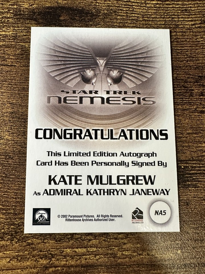 Kate Mulgrew as Admiral Janeway Star Trek Nemesis Autograph Trading ...
