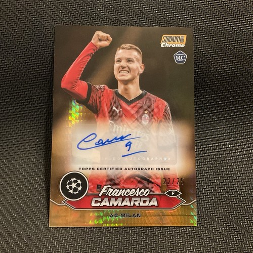 FRANCESCO CAMARDA Orange Rookie Auto 22/25 RC 2023-24 Topps Stadium ...