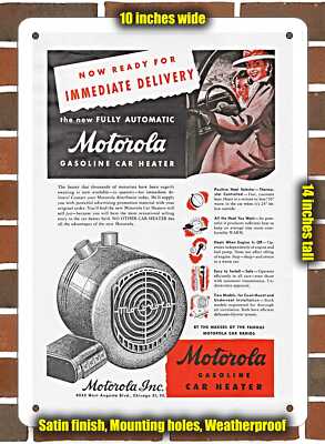 Metal Sign - 1948 Motorola Gasoline Car Heater- 10x14 inches | eBay