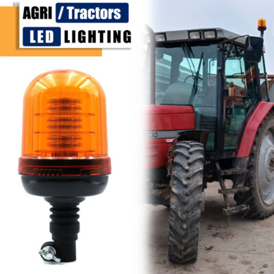 IP67 AMBER Rotating Beacon LED Light For New Holland John Deere Case IH ...