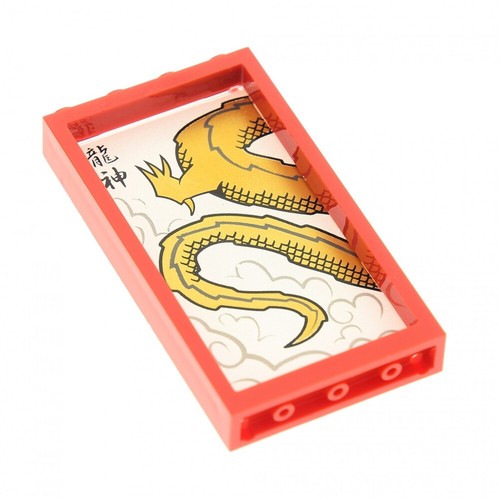 1x LEGO Window Frame 1x4x6 Red Dragons Cock 2507 57895pb009 4550015 ...