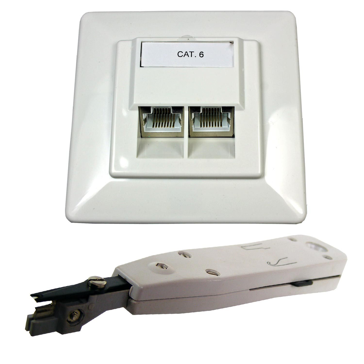 2x CAT.6 Netzwekdose LAN LSA Cat6 Netzwerk Dose Gigabit Unterputz ...