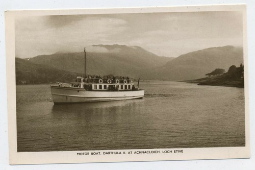 Motor Boat Darthula at Achnacloich Loch Etive Vintage Real Photo ...