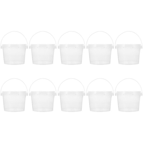 10 Pcs Storage Bucket Plastic Pail with Lid Food Containers Lids | eBay