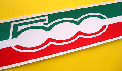 Italian Flag Roof Stripe with '500 LOGO' Decal Sticker designed to fit ...