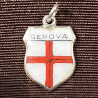 Genoa Genova Flag Liguria Italy St. George's Cross Silver Enameled ...