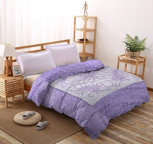 Jaipuri Rajai Silk Satin Floral Quilt Queen Bedspread Indian Reversible ...