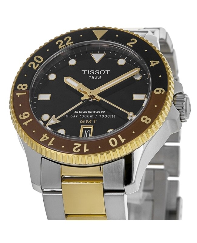 New Tissot Seastar 1000 Quartz GMT Black Dial Men's Watch T120.852.22 ...