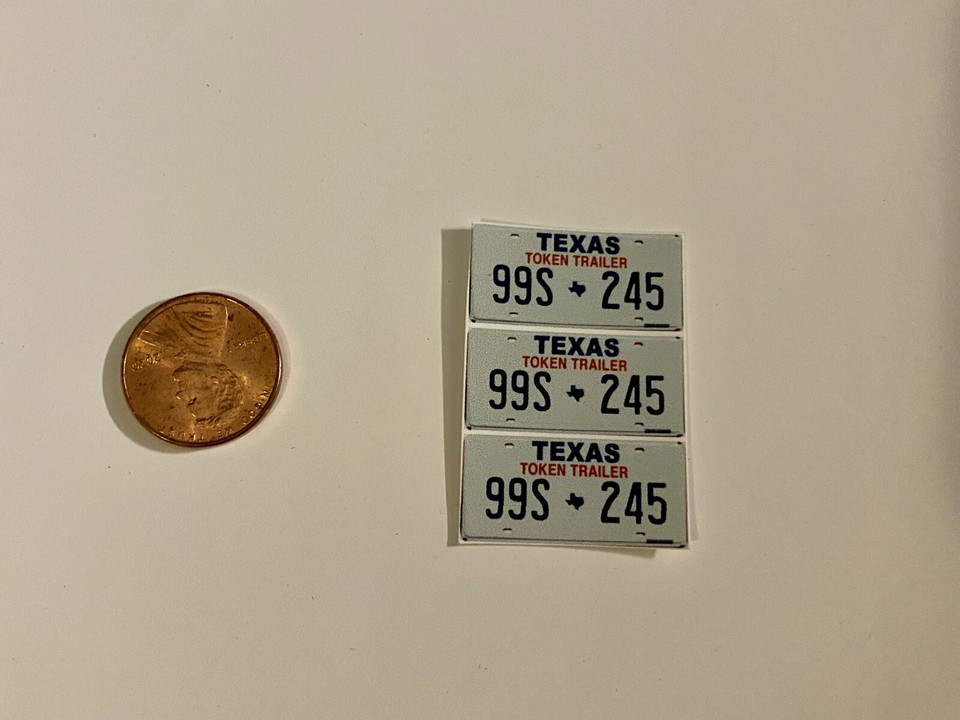 1/10 scale Texas Token Trailer license plate decals for your r/c car or ...