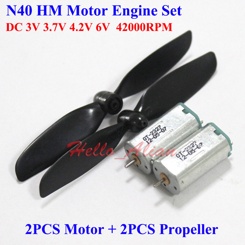 2PCS N40 DC 3V 3.7V 4.2V 42000RPM High Speed Mini RC Aircraft Model ...