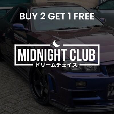 MIDNIGHT CLUB VINYL sticker JDM Endless Nights Decal NIGT RUNNER | eBay