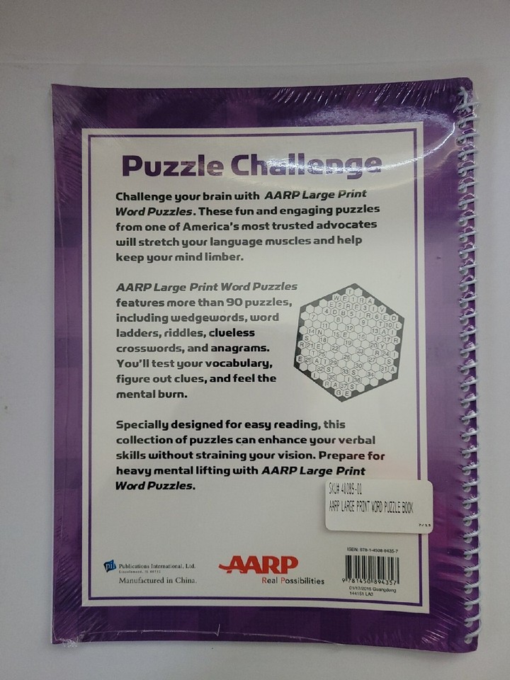 EasyComforts AARP Large Print Word Puzzles - Spiral-bound - NEW ...