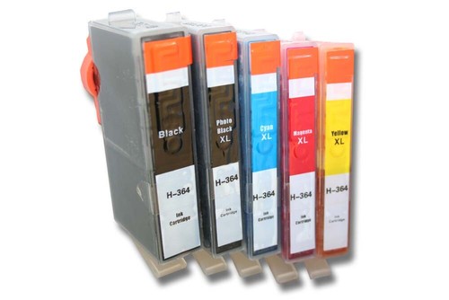 5x TINTEN PATRONE schwarz COLOR für HP 364XL Photosmart Wireless B109f ...