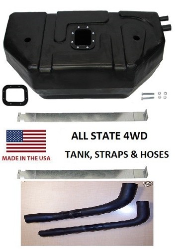 FITS Jeep YJ Wrangler 20 Gallon Poly Plastic Fuel Gas Tank With 2 Hoses ...