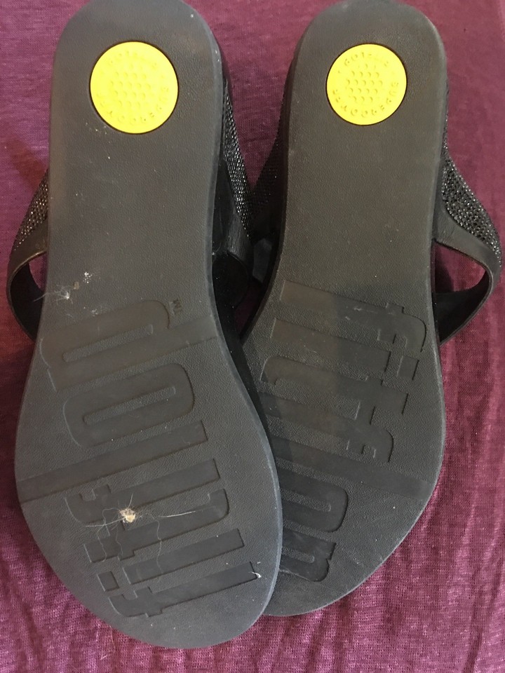 FIT-FLOP 'CRYSTAL' LEATHER banda THONG SANDAL-9/40 GUC | eBay