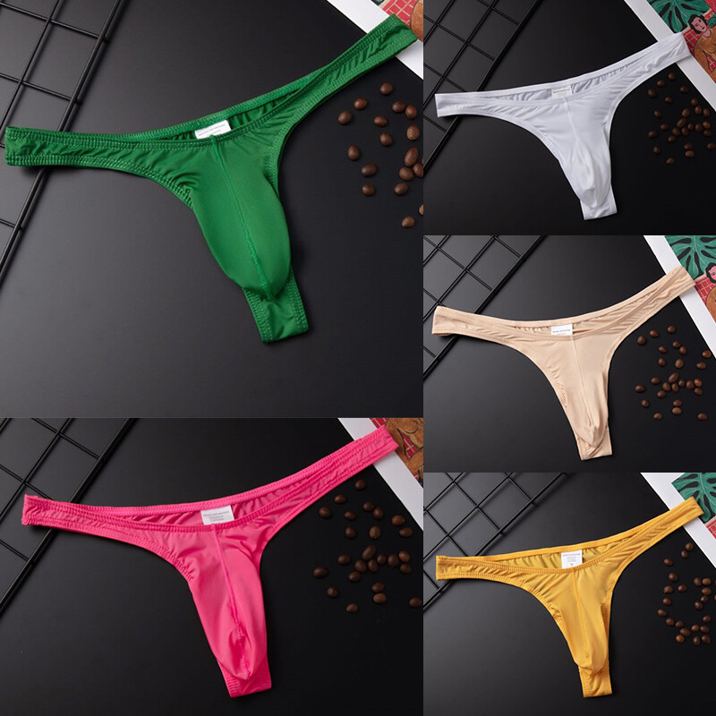 Mens Thong Bulge Pouch Panties Underpants Briefs Micro G-string T-back ...