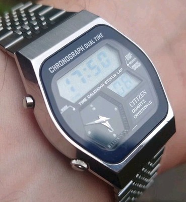 Rare 1978 Citizen Ana-Digi Crystron Chronograph Watch 4-097418 41-9010 ...
