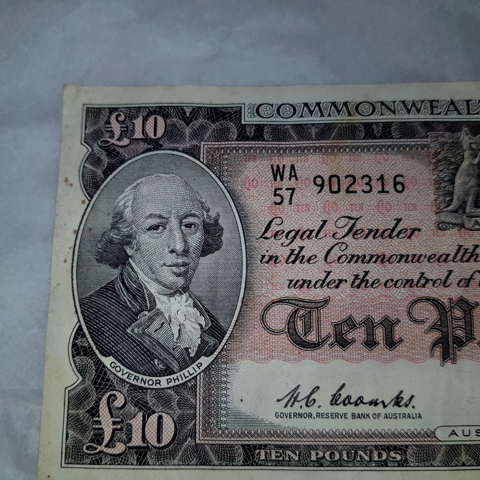 COMMONWEALTH OF AUSTRALIA TEN POUNDS NOTE WA57 902316 | eBay Australia