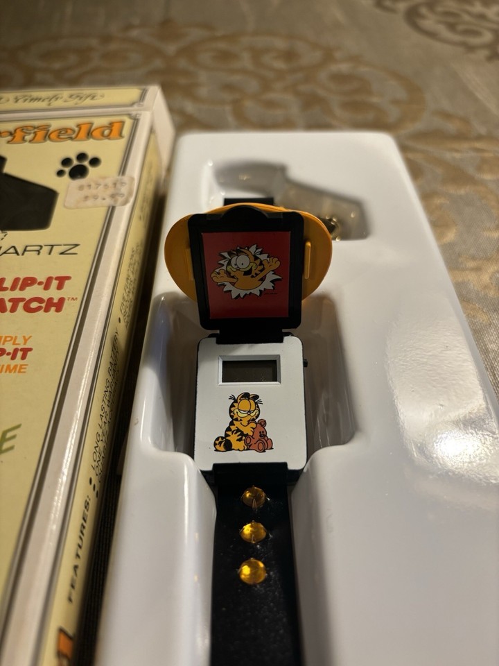 Vintage 1978 Garfield Lcd Quartz Flip-it Watch With Box | eBay