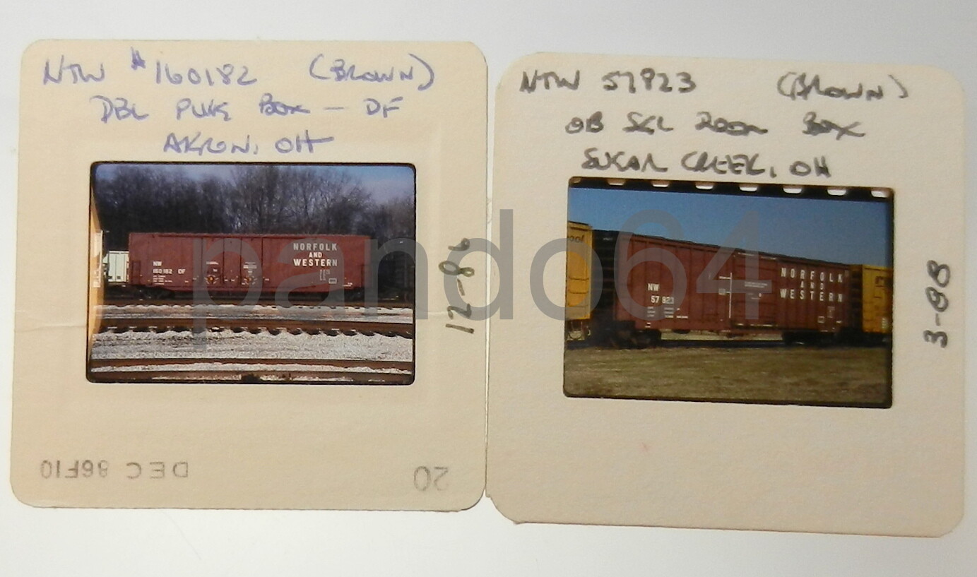 2 RR TRAIN Slide N&W Norfolk & Western Box Car #57823 Sugar Creek ...