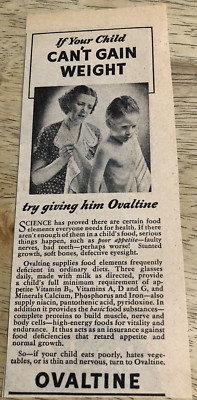 1940s OVALTINE If Your Child Can't Gain Weight - Vintage Magazine Ad | eBay