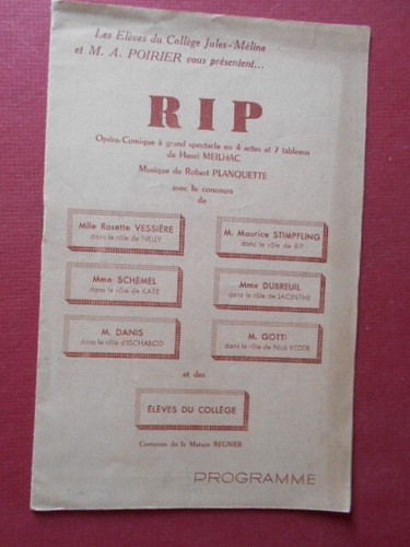 RIP college jules méline programme Remiremont vers 1949 | eBay