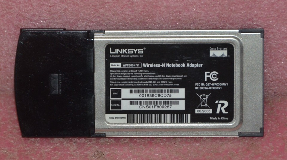 Linksys WPC300N V1 Wireless-N Notebook Adapter. | eBay