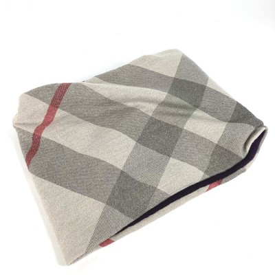 BURBERRY check Snood Scarf wool purple/Gray Based | eBay