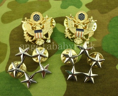 WW2 US ARMY FIVE-STAR RANK BADGE GENERAL OF THE ARMY INSIGNIA PINS,TWO ...