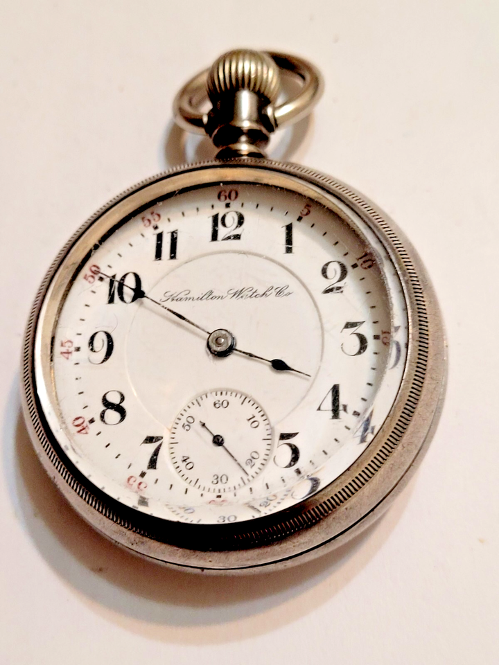 VINTAGE 1900 SIZE 18s HAMILTON 21 JEWELS COIN RAILROAD POCKET WATCH ...