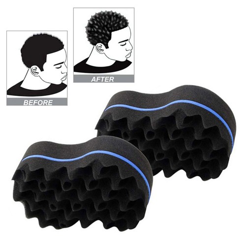 Barber Hair Brush Double Sided Sponge Dreads Locking Twists Coil Afro ...