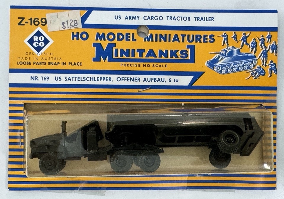 HO Roco MiniTanks U.S. Army tractor trailer in original package, #169 ...