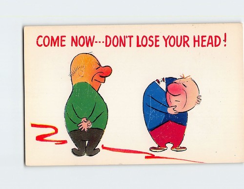 Postcard Come Now Don't Lose Your Head! Comic Humor Art Print | eBay