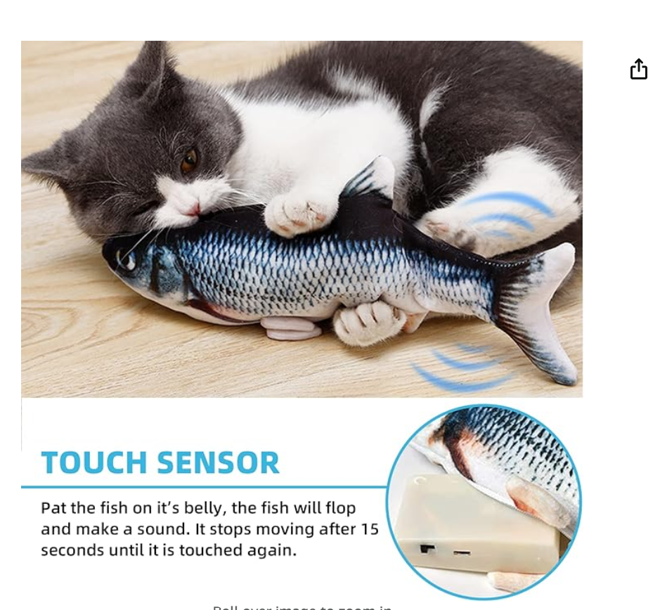 Flopping Fish Toy for Cat Interactive Floppy Fish Dog Toy Dancing ...