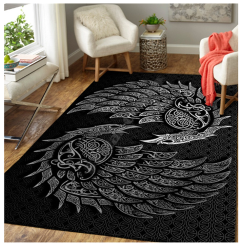 Viking Runic Odins Raven Rug Carpet 150 x 220CM Viking Rug | eBay