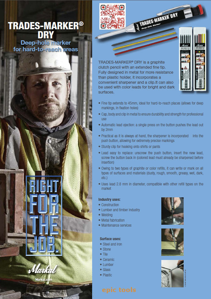 Markal Mkl96260 Trades-marker Dry Holder 1 Graphite Refill Post for ...