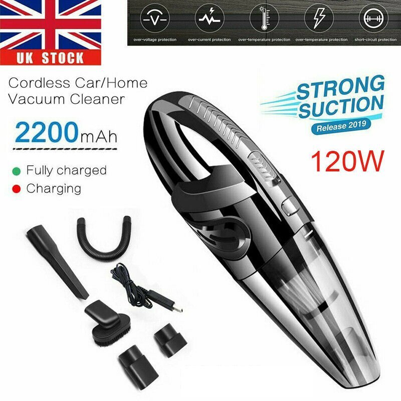 USB Hand Held Car Vacuum Cleaner Small Hoover Wet And Dry Rechargeable ...