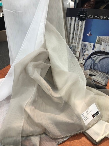 Sheer Curtain Fabric Voile - Long 320 cm Drop -SILVER End of Roll ...
