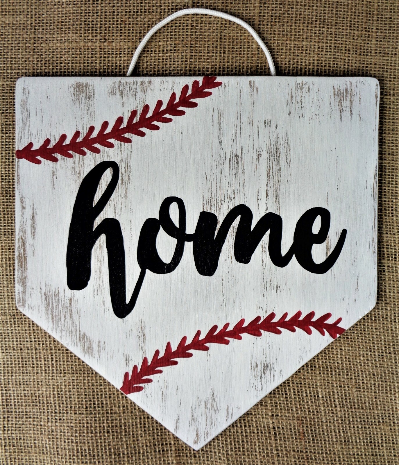 Distressed Rustic BASEBALL HOME PLATE SIGN Primitive Decor Wall Art ...