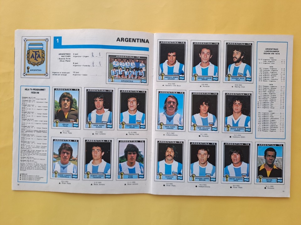 ALBUM PANINI ARGENTINA 78 WM WK WC 1978 WORLD CUP 100% COMPLETE SWEDEN ...