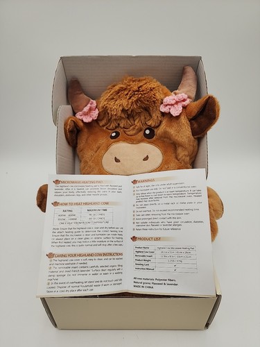 Highland Cow Stuffed Animals Microwavable Heating/Cooling Pad for Kids ...