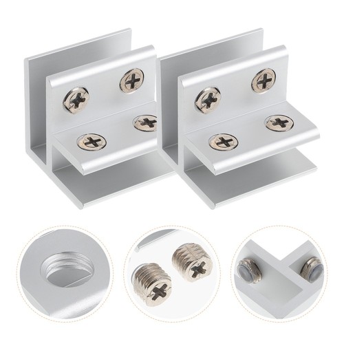 2 Pcs Aluminium Angled Glass Clamp Clamps Corner Railing Furniture | eBay