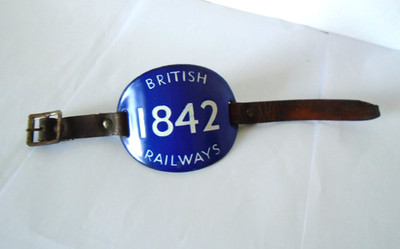 1950s British Railways Employee Enamel Armband with the Number 1842 ...