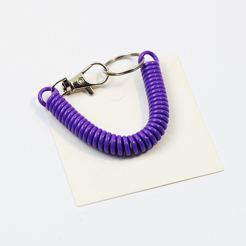 Spiral Retractable Spring Coil Keychain Anti-Lost Stretch Cord Rope Key ...