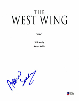 AARON SORKIN SIGNED AUTOGRAPH THE WEST WING PILOT FULL SCRIPT BAS ...