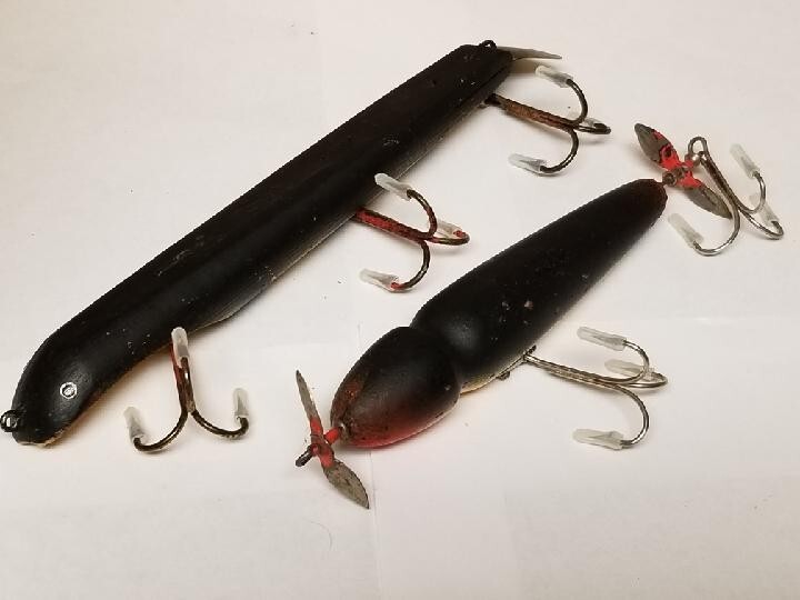 Vintage Homemade Wood Musky Fishing Lure Lot | eBay