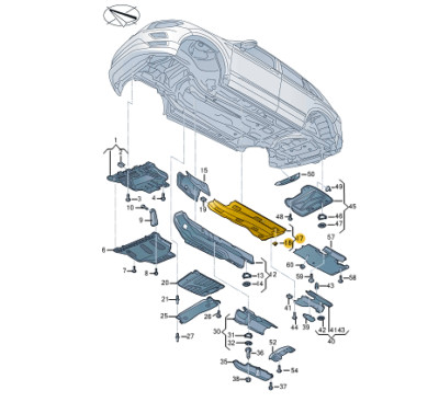VOLKSWAGEN TIGUAN AD1 Right Side Underbody Cover 5QF825202C NEW GENUINE ...