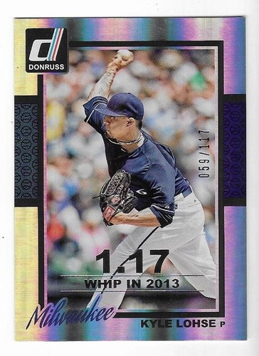 Kyle Lohse 2014 PANINI DONRUSS BASEBALL MLB SILVER PARALLEL CARD #169 ...
