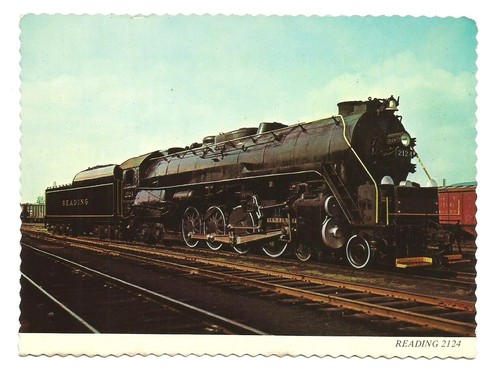 Reading 2124 PA Postcard Pennsylvania Steam Locomotive RR Railroad | eBay